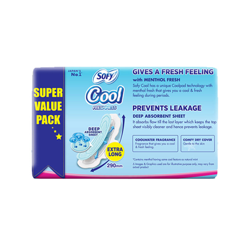 Sofy Cool Extra Long 290 mm Sanitary Napkin (54 Pads) – Daily Beauty Mall